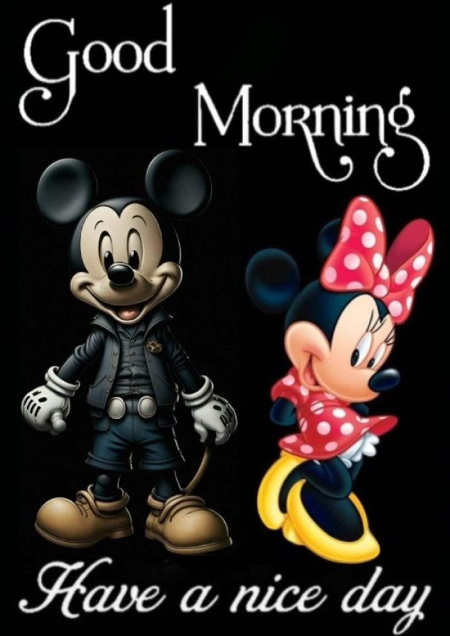Mickey N Minnie Mouse Cartoons Good Morning Wishes New Style High ...