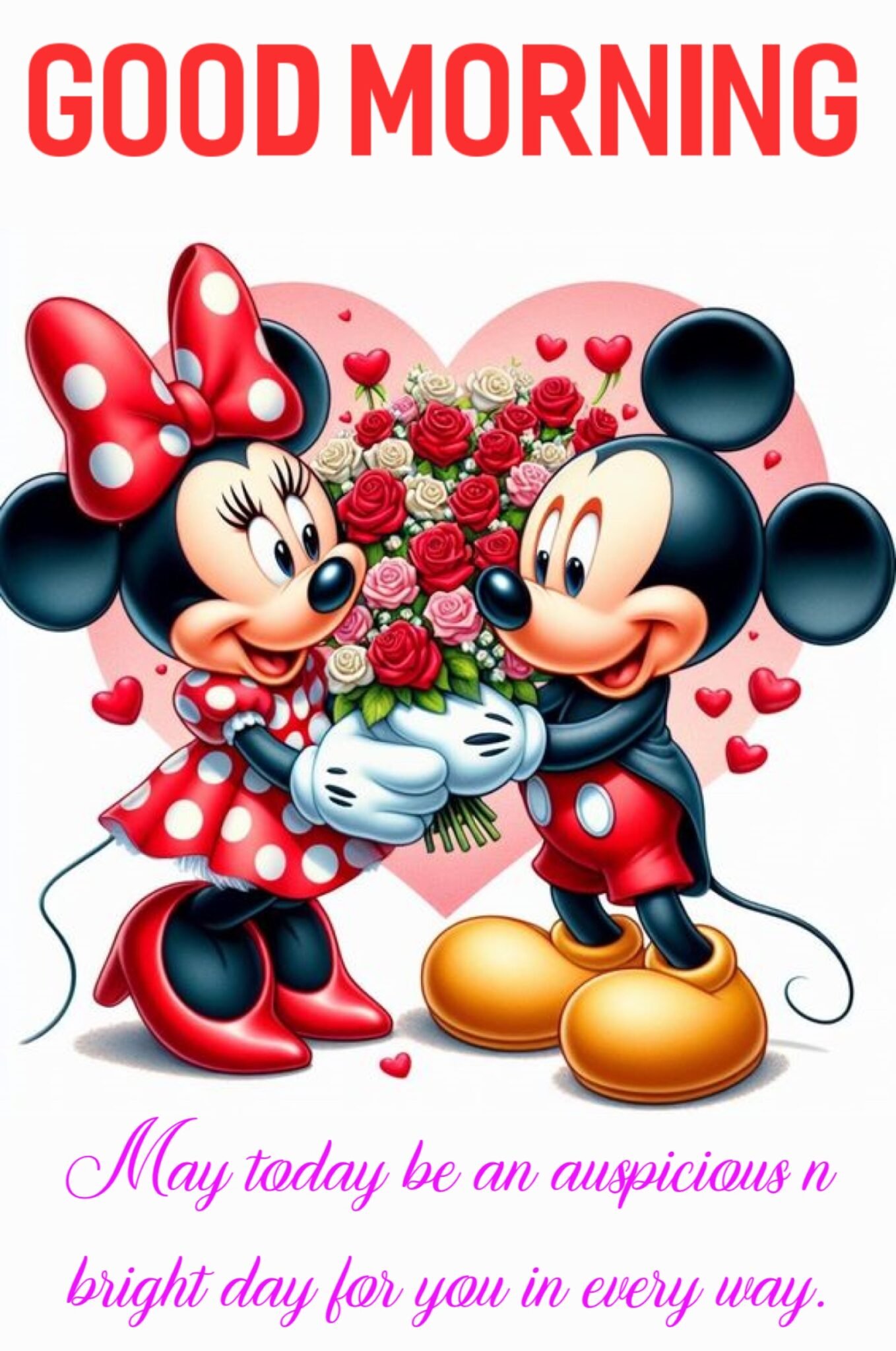 Mickey N Minnie Mouse Cartoons Good Morning Wishes New Style High ...