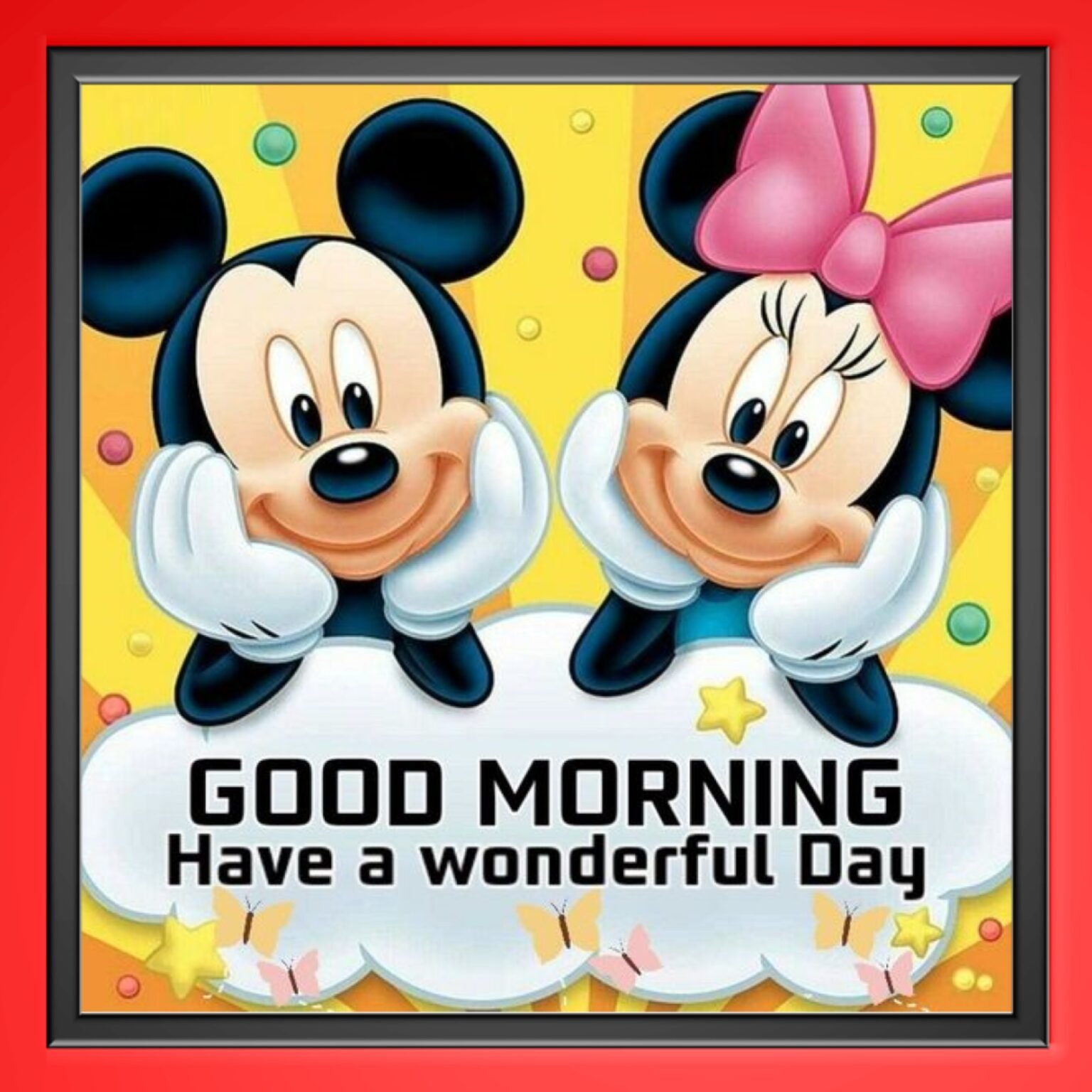 Mickey N Minnie Mouse Cartoons Good Morning Wishes New Style High ...