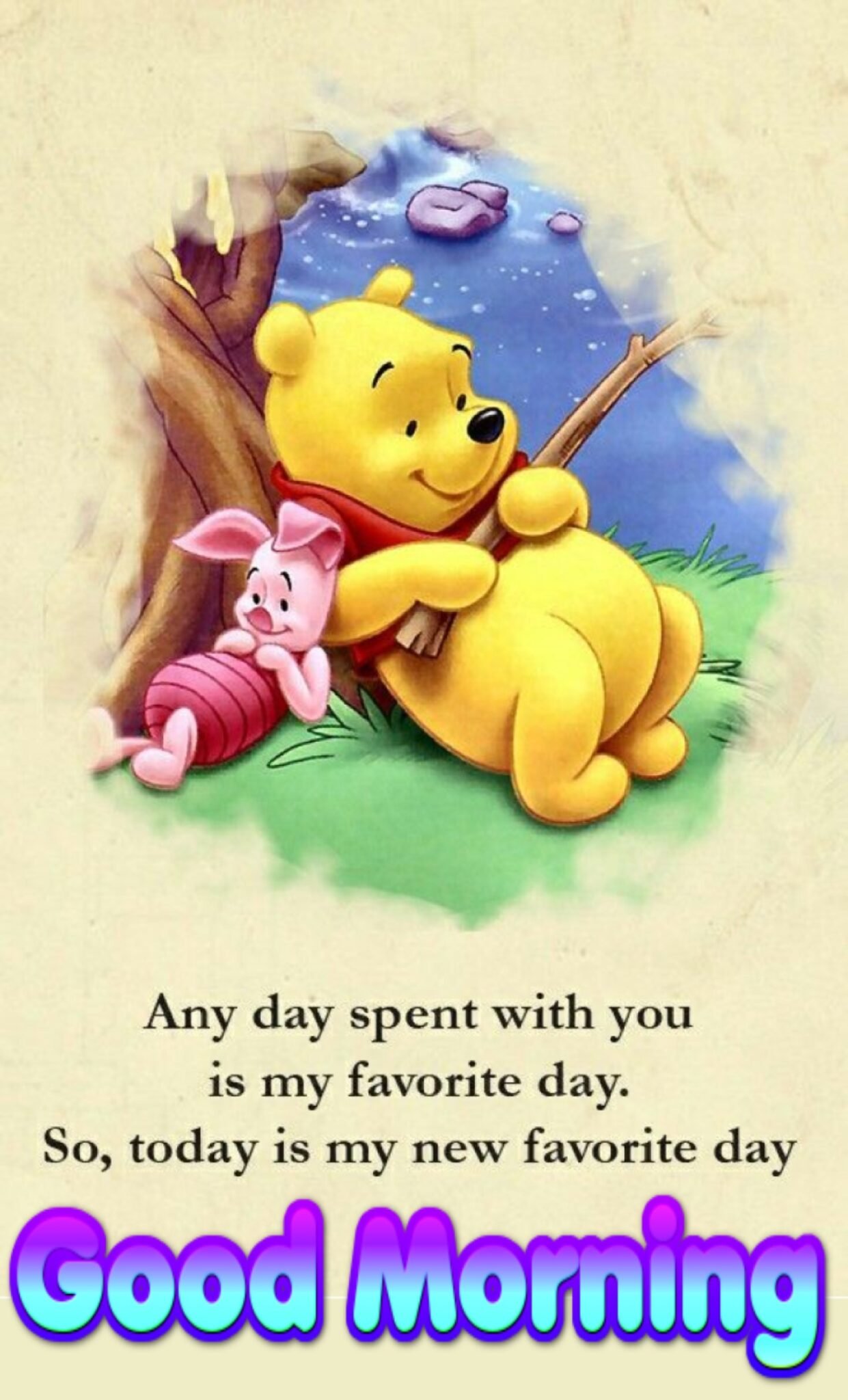 Good Morning Winnie The Pooh Teddy Bear New Style Wishes High Quality ...